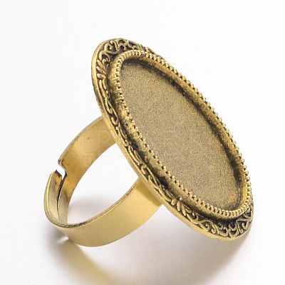 Vintage Adjustable Iron Finger Ring Components Alloy Cabochon Bezel ...