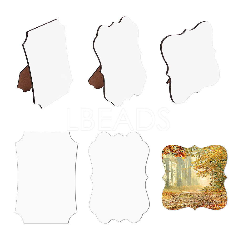 BENECREAT 3 Sets 3 Styles MDF Board Heat Transfer Blanks Photo Frame ...