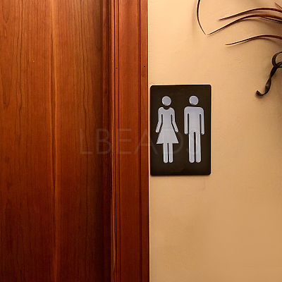 1 Set Plastic Bathroom Sign Stickers AJEW-GF0005-94A-1