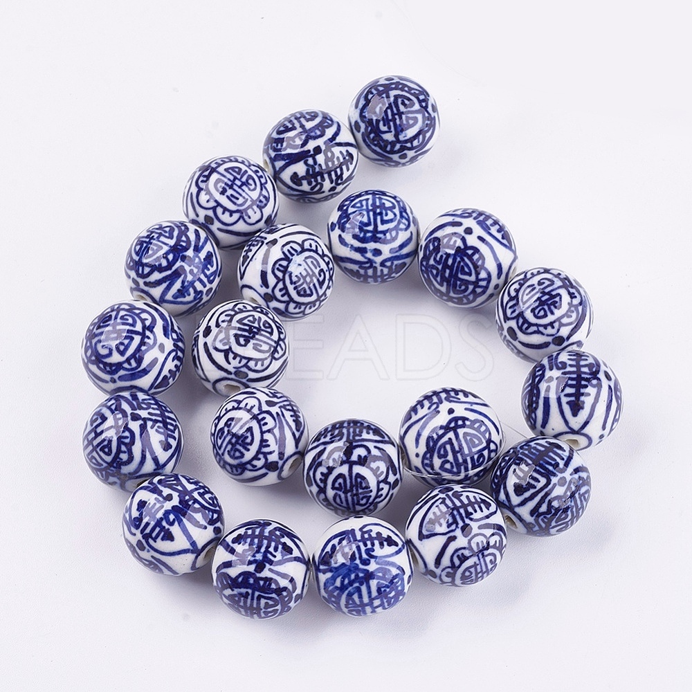 Handmade Blue and White Porcelain Beads - Lbeads.com
