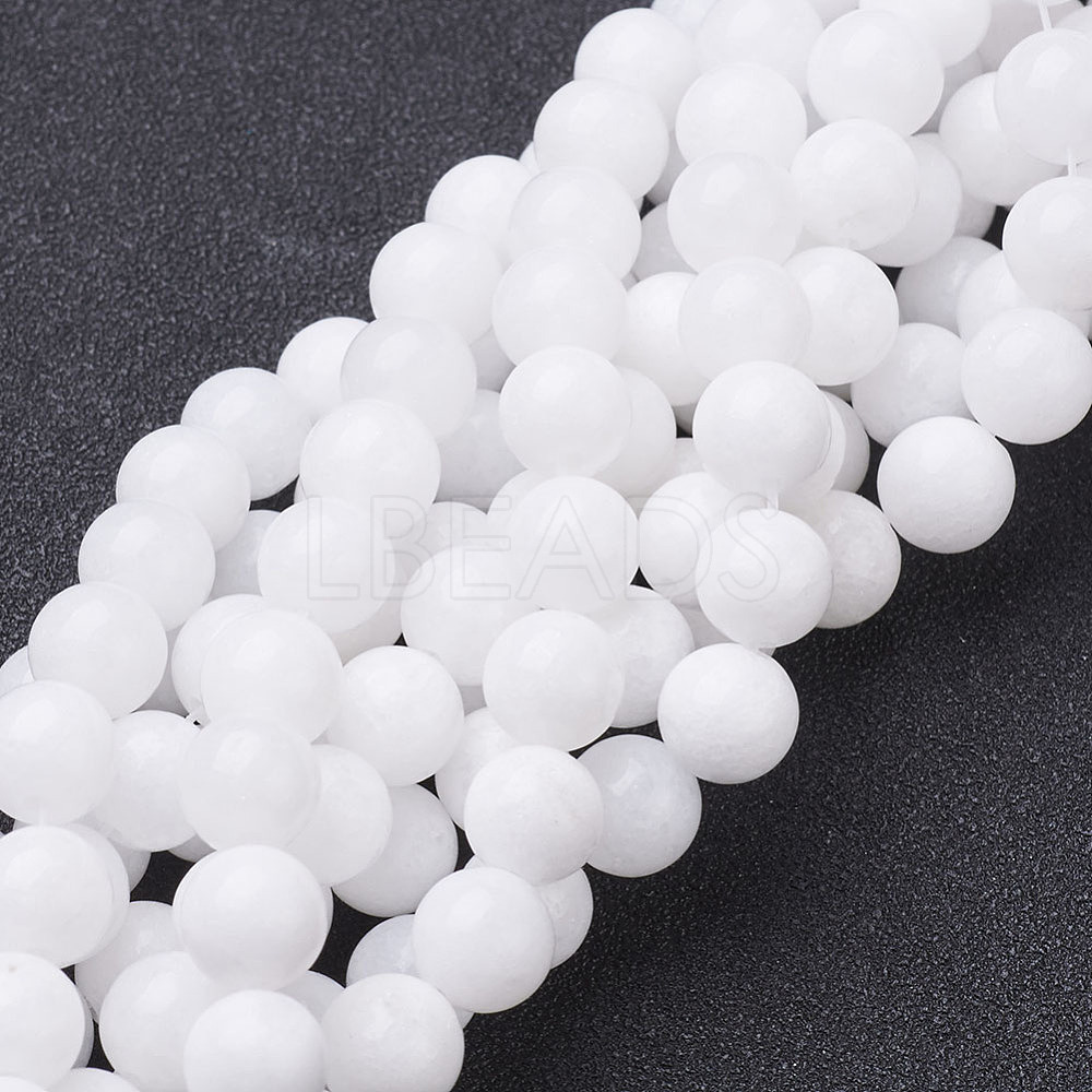 Natural White Jade Beads Strands - Lbeads.com